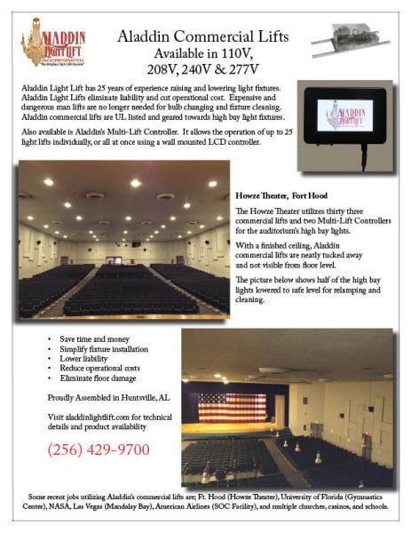 Which commercial jobs are using Aladdin? - Aladdin Light Lift